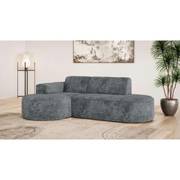 OTTO home Ecksofa &raquo;ADELLA Design-Sofa mit Recamiere rechts/links, 248/159/76 cm&laquo; L-Form mit Wellenunterfederung, runde Form, auch in Cord grau 100% 