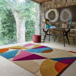 FLAIR RUGS Wollteppich &raquo;Oblix mehrfarbig&laquo; rechteckig 12 mm H&ouml;he mit geometrischem Design Wolle