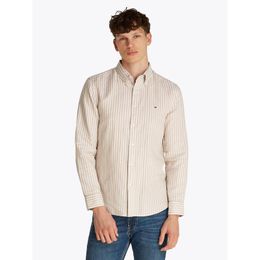 Tommy Hilfiger Herren Langarmhemd &raquo;LINEN BLEND BOLD STRIPE&laquo; mit feinen Streifen beige XL, N-Gr