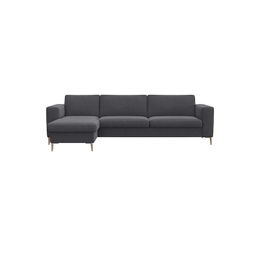 FLEXLUX Ecksofa &raquo;Fiore, Sitzaufbau mit hochwertigem Kaltschaum f&uuml;r mehr Sitzkomfort&laquo; breite Armlehnen, L-Form, F&uuml;&szlig;e Alu+ Eiche grau 100% Polyester