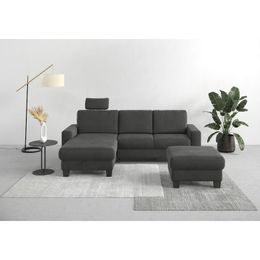 Home Affaire Ecksofa &raquo;Summer L-Form&laquo; mit Recamiere, mit oder ohne Bettfunktion und Bettkasten, Cord-Bezug grau 95% Polyester, 5% Polyamid