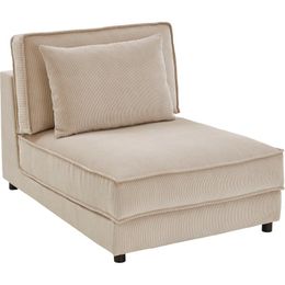 ATLANTIC HOME COLLECTION XXL-Sessel &raquo;Valan&laquo; XXL-Sitzfl&auml;che, mit Cord-Bezug, frei stellbar, mit Wellenunterfederung beige