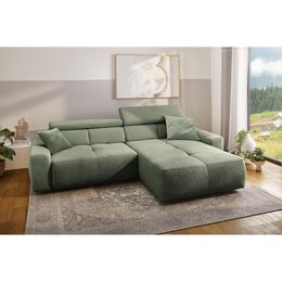 Jockenh&ouml;fer Ecksofa &raquo;Unos, L-Form, mit 60cm elektrischer Sitztiefenverstellung&laquo; 140kg Belastbarkeit, USB, verstellbaren Kopfst&uuml;tzen & Zierkissen Korpus: 100% 