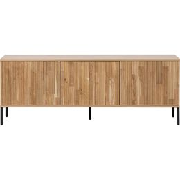 Woood Sideboard &raquo;New Gravure, TV-Kommode, Breite 100 cm oder 150 cm&laquo; Kommode H&ouml;he 56 cm, mit grafischen Relieft&uuml;ren, viel Stauraum beige Holzwerkstoff