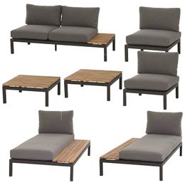 siena GARDEN Gartenlounge-Set &raquo;Alvida&laquo; 7 Stk. tlg. schwarz Aluminium
