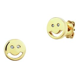 CAI Ca&iuml; Damen CA&Iuml; Paar Ohrstecker &raquo;925/- Sterling Silber vergoldet Smile&laquo; gelb
