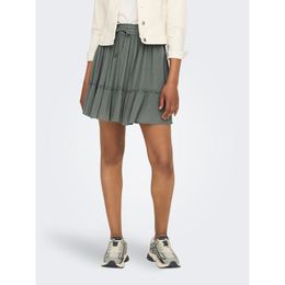 Only Damen Only Minirock &raquo;ONLIBIZA LIFE SHORT SKIRT WVN NOOS&laquo; mit Volant gr&uuml;n XS (34)