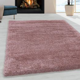 Ayyildiz Teppiche Hochflor-Teppich &raquo;FLUFFY 3500&laquo; rechteckig 50 mm H&ouml;he Langflor, Shaggy, uni, robust, auch in rund erh&auml;ltlich, Wohnzimmer rosa Polypropylen (PP)