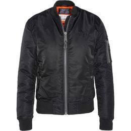 Schott NYC Damen Schott NYC Bomberjacke mit zus&auml;tzlichen Armtaschen schwarz XS (32)