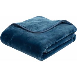 G&ouml;zze Wohndecke &raquo;Premium Cashmere Feeling&laquo; mit premium Cashmere Feeling, Kuscheldecke blau Polyester