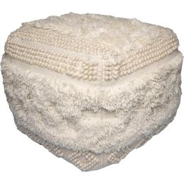 Kayoom Pouf &raquo;Bohist 125 50cm x 50cm, Strukturen mit Fransen und Quasten&laquo; 1 Stk. tlg. handgefertigt, Unikat, sehr gut kombinierbar, vielf&auml;ltig im Einsatz 