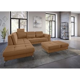 Sit & More sit&more Ecksofa &raquo;Bendigo L-Form&laquo; inklusive Sitztiefenverstellung, Bodenfreiheit 15 cm, in 2 Fu&szlig;farben braun