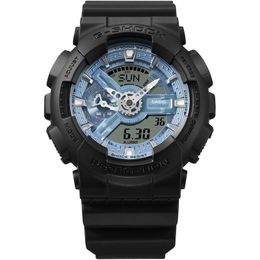 Casio G-Shock Herren Casio G-SHOCK Chronograph Quarzuhr, Armbanduhr,Herrenuhr,digital,bis 20 bar wasserd.Resinarmband schwarz