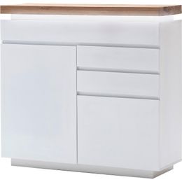 MCA furniture Sideboard &raquo;Romina&laquo; mit LED Beleuchtung wei&szlig; dimmbar, inkl. Fernbedienung wei&szlig; MDF, Massivholz