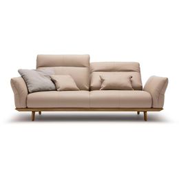 Creation BY ROLF BENZ 3-Sitzer &raquo;CR.460 Designsofa mit erstklassigem Sitzkomfort&laquo; Sockel in Nussbaum, F&uuml;&szlig;e Nussbaum, Breite 208 cm beige NaturLEDER 