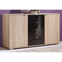 Priess Sideboard Breite 123 cm schwarz B/H/T: 123cm x 71cm x 38cm