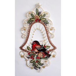 Stickereien Plauen Fensterbild &raquo;Vogel in Glocke&laquo; bunt Polyester B/L: 20cm x 37cm