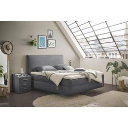 ED EXCITING DESIGN Boxspringbett &raquo;Marbella&laquo; Duo-Matratze- harte Kokosmatte, weiche Filzabdeckung, Matratzenh&uuml;lle grau 92% Polyester, 8% Nylon