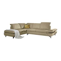 W.Schillig Ecksofa &raquo;Taoo, elegant und zeitlos, bequem, L-Form&laquo; mit Sitziefenverstellung & Kopfteilverstellung braun Longlife Xtra-Leder Z59: 