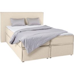LeGer Home by Lena Gercke Boxspringbett &raquo;Yuma&laquo; incl. Topper, in 4 Breiten, 3 Matratzenarten und je 2 H&auml;rtegraden beige 100% Polyester