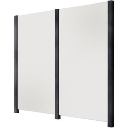 STAKET PRO Zaun Glaszaun, Gesamtl&auml;nge: 2,212 m, 3 Pfosten grau Aluminium, Glas