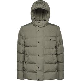 Geox Damen Steppjacke &raquo;PIEVE&laquo; mit Kapuze mit verdecktem Rei&szlig;verschluss & Druckern, Kapuze mit Schirm, 4 Taschen grau 48