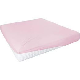 Primera Spannbettlaken &raquo;Elasthan-Feinjersey&laquo; PREMIUM, aus 95% gek&auml;mmter Baumwolle und 5% Elasthan, bis 28 cm H&ouml;he rosa Jersey-Elasthan, Obermaterial: 95% 
