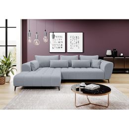WERK2 Ecksofa &raquo;Garay, XXL-Liegefl&auml;che: elektrisch ausziehbar auf ca. 228&times;126 cm&laquo; Luxus in &Uuml;bergr&ouml;&szlig;e: XXL-Liegefl&auml;che, Komfort-Ottomane & stilvolle 