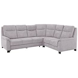 Home Affaire Ecksofa &raquo;Boccaccio L-Form&laquo; mit Federkern, incl. Kopfteilverstellung, wahlweise Bettfunktion silber Struktur weich (90% Polyester / 10% 