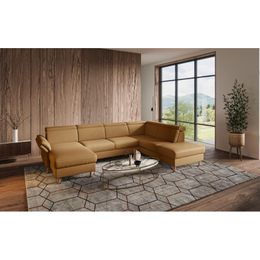 Home Affaire Wohnlandschaft &raquo;Calypso U-Form&laquo; wahlweise mit motorischer Relaxfunktion gelb 100%Polyester