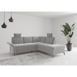 Home Affaire Ecksofa &raquo;Rochelle&laquo; wahlweise mit Bettfunktion, Bettkasten und Armteilverstellung grau 100% Polyester
