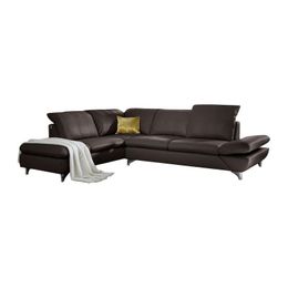 W.Schillig Ecksofa &raquo;Taoo, elegant und zeitlos, bequem, L-Form&laquo; mit Sitziefenverstellung & Kopfteilverstellung braun Longlife Xtra-Leder Z73: 
