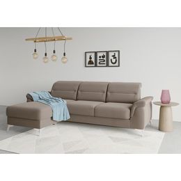 Sit & More sit&more Ecksofa &raquo;Sinatra L-Form&laquo; mit Recamiere, optinal mit Kopfteilverstellung und Armteilfunktion grau 90% Polyester, 10% Polyamid