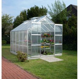Konifera Gew&auml;chshaus &raquo;Calisto 8300&laquo; silber B/H/T: 254cm x 317cm