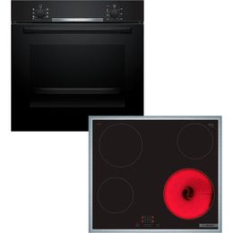 Bosch Backofen-Set &raquo;HBD230CR63&laquo; mit Teleskopauszug nachr&uuml;stbar 3D Hei&szlig;luft schwarz Umlaufender Edelstahl-Rahmen
