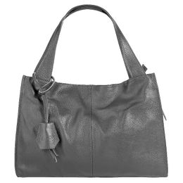 CLUTY Damen Shopper echt Leder, Made in Italy schwarz