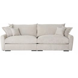 Home Affaire Big-Sofa &raquo;Finka, Breite 190 cm&laquo; Mega-Sofa, Cord oder Chenille-Struktur, mit Federkern & 4 Zierkissen 100% Polyester