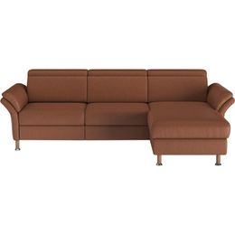 Home Affaire Ecksofa &raquo;Calypso L-Form&laquo; mit motorischen Funktionen im Sofa und Recamiere braun 100% Polyester