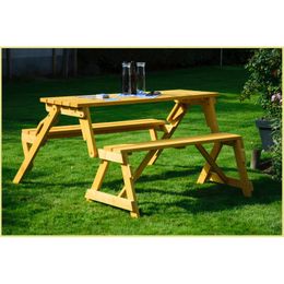 Dobar Gartentisch &raquo;2 in 1&laquo; BxTxH: 138x144x77 cm gelb