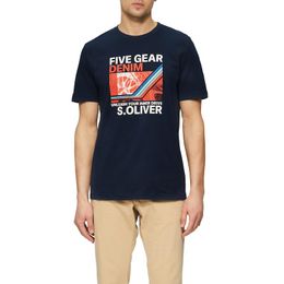 s.Oliver Herren s.Oliver T-Shirt mit Front Print blau M