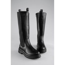 Aniston Shoes Damen Aniston SHOES Stiefel mit Stretcheinsatz und Rei&szlig;verschluss - NEUE KOLLEKTION schwarz 36, Normalschaft