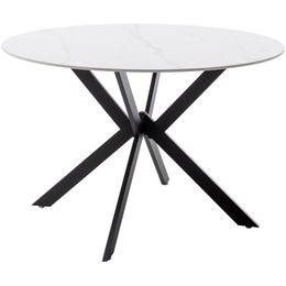 MCA furniture Esstisch &raquo;UBATE Vierfu&szlig;tisch&laquo; 1 Stk. tlg. Keramik, Metall, wei&szlig; marmoriert, dining table, 4-6 Personen wei&szlig; Keramik / Natursteinoptik 12