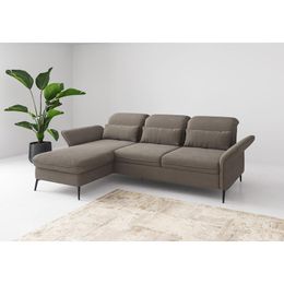 Sit & More sit&more Ecksofa &raquo;Emely, inkl. Sitztiefenverstellung&laquo; wahlweise mit Bettfunktion,Bettkasten,Kopf- & Armteilverstellung braun 100% Polyester
