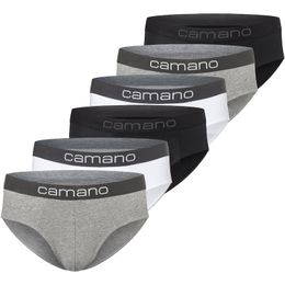 Camano Herren Slip &raquo;comfort&laquo; 6er Pack, mit elastischem Logobund grau S