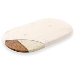 Tr&auml;umeland Babymatratze &raquo;Kleine Matratze Naturw&ouml;lkchen&laquo; 3 cm hoch 1 Stk. tlg. oval wei&szlig; Bezug: 100% Baumwolle