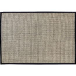 Dekowe Sisalteppich &raquo;Brasil&laquo; rechteckig 6 mm H&ouml;he Flachgewebe, Obermaterial: 100% Sisal, mit Bord&uuml;re, Wohnzimmer schwarz Sisal