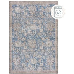 FLAIR RUGS Teppich &raquo;Orelia&laquo; rechteckig 4 mm H&ouml;he Waschbarer Traditioneller Teppich blau Kunstfaser