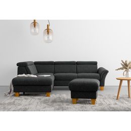 Home Affaire Ecksofa &raquo;Lindgren L-Form&laquo; wahlweise mit TV-Funktion, Stauraum und Kopfteilverstellung grau 100% Polyester