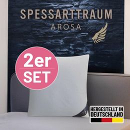 Spessarttraum 3-Kammer-Kopfkissen &raquo;Arosa Sparset&laquo; 1 Stk. tlg. Kissen 40x80, 80x80 cm & weitere Gr&ouml;&szlig;en wei&szlig; Bezug Au&szlig;enkissen: 100% Baumwolle. F&uuml;llung 