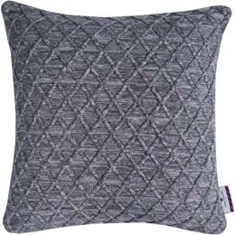 Tom Tailor HOME Dekokissen &raquo;GRAPHIC KNIT&laquo; Kissenh&uuml;lle ohne F&uuml;llung, 1 St&uuml;ck grau Baumwolle